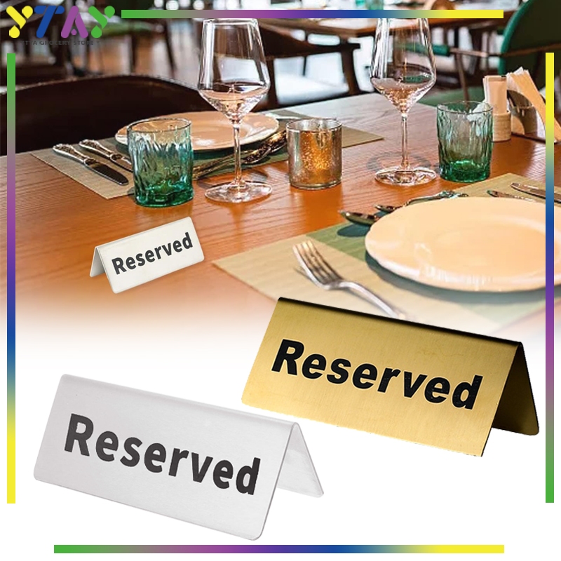 Jual Penanda Meja Reserved Stainless Signboard Meja Restoran Double ...