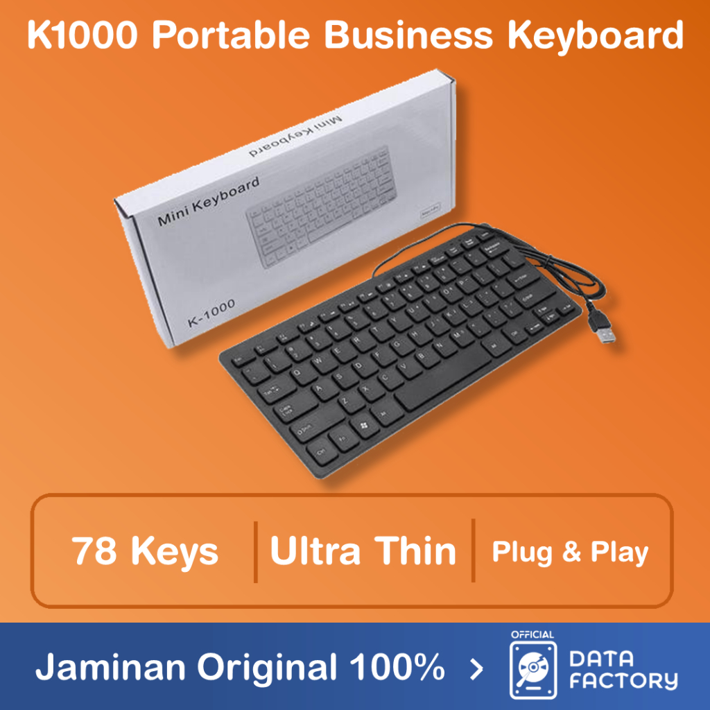 Jual Keyboard Mini K1000 - USB Keyboard Business Multimedia Mini 78 Key ...
