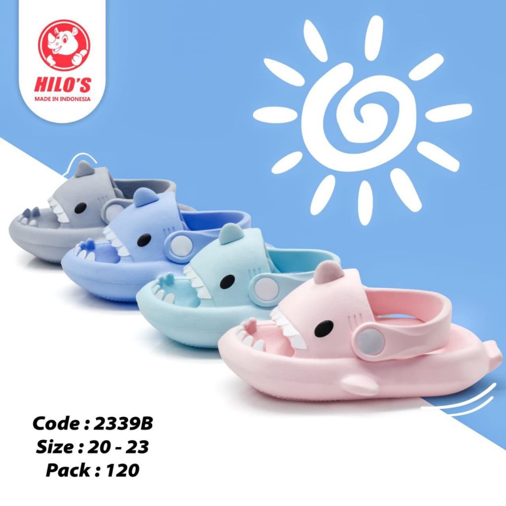 Jual Sandal Slop Slingback Anak Baby Motif Hiu Shark Bahan Karet EVA ...