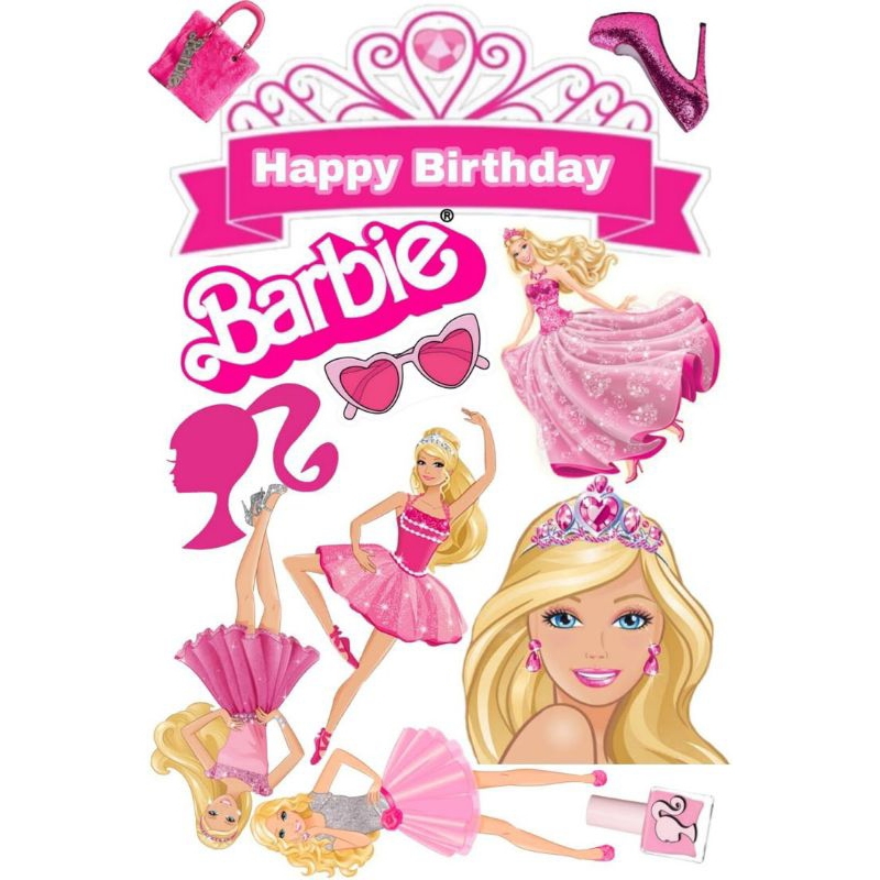 Jual Topper Barbie/ Topper Cake Happy Birthday / Hiasan Kue Ulang tahun ...