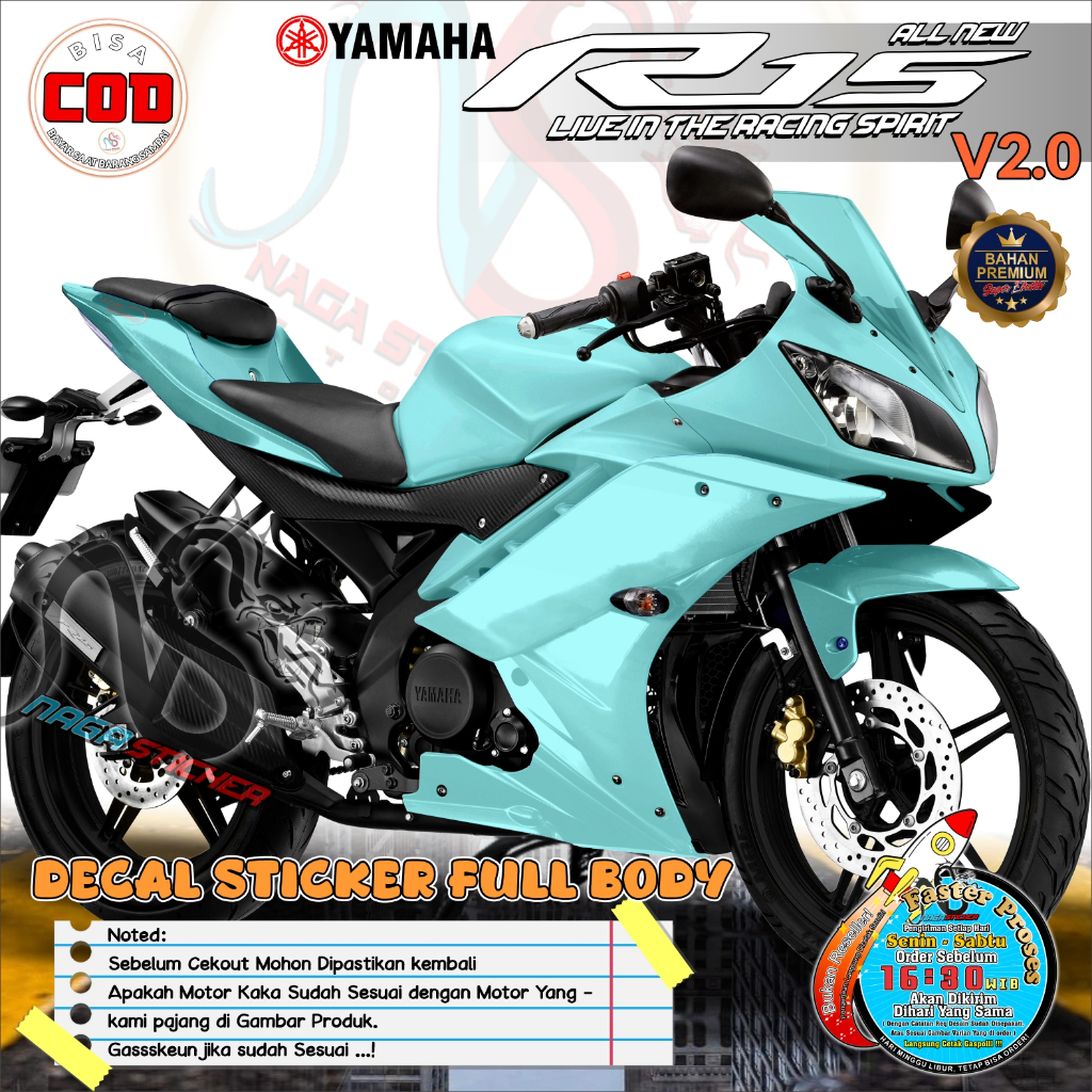 Jual BISA COD DECAL STICKER FULL BODY YAMAHA R15 V2.0 VARIASI Polos ...