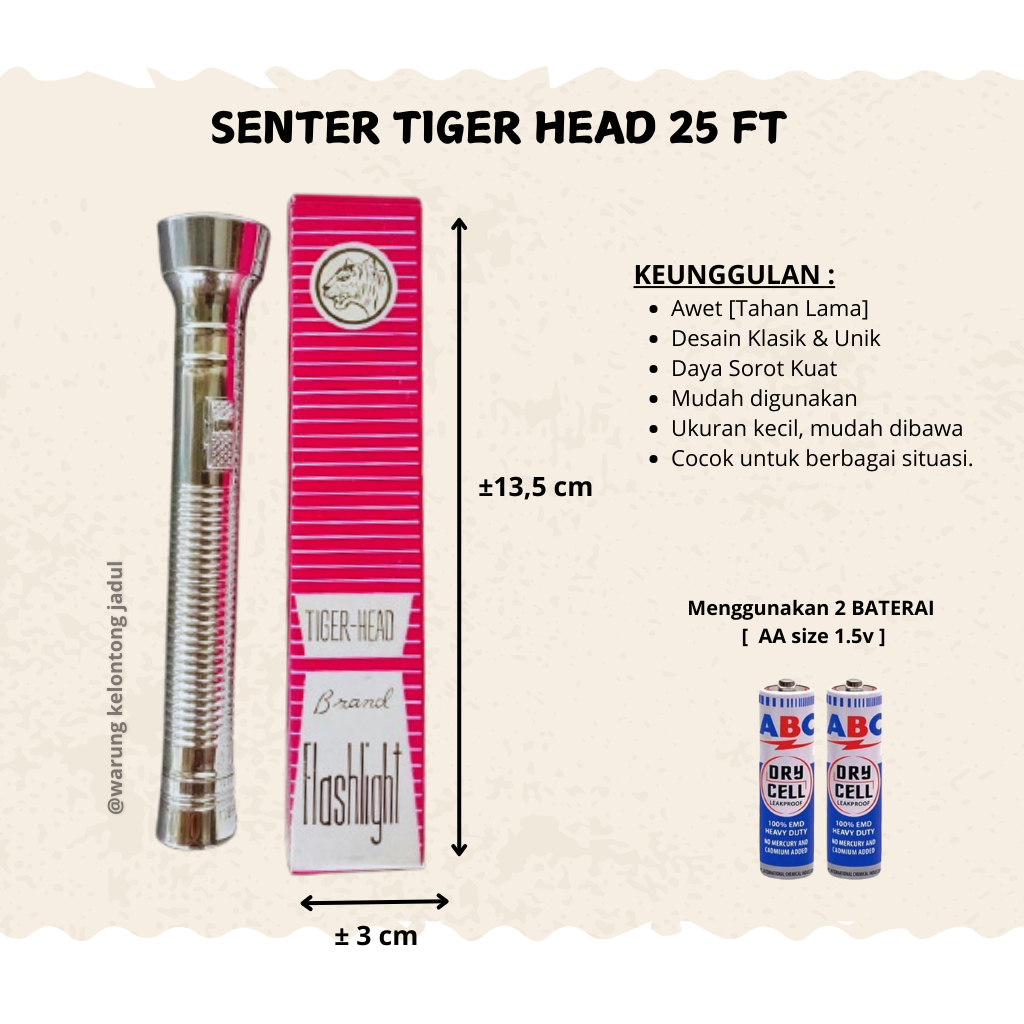 Jual BONUS 2 BOHLAM [ UNIK & LANGKA ] SENTER / SENTOLOP KECIL TIGER ...