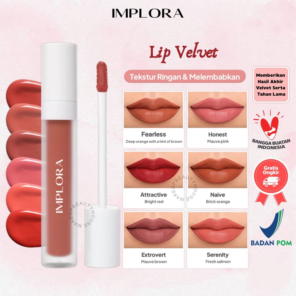 Jual IMPLORA Lip Velvet 4.6gr | Lip Cream | Cream Matte | Shopee Indonesia