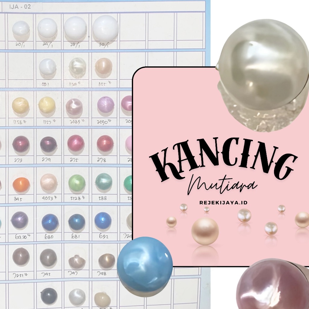 Jual Kancing Mutiara Ukuran 20 Isi 72 Pcs / Kancing Jamur Ukuran 20 Isi ...