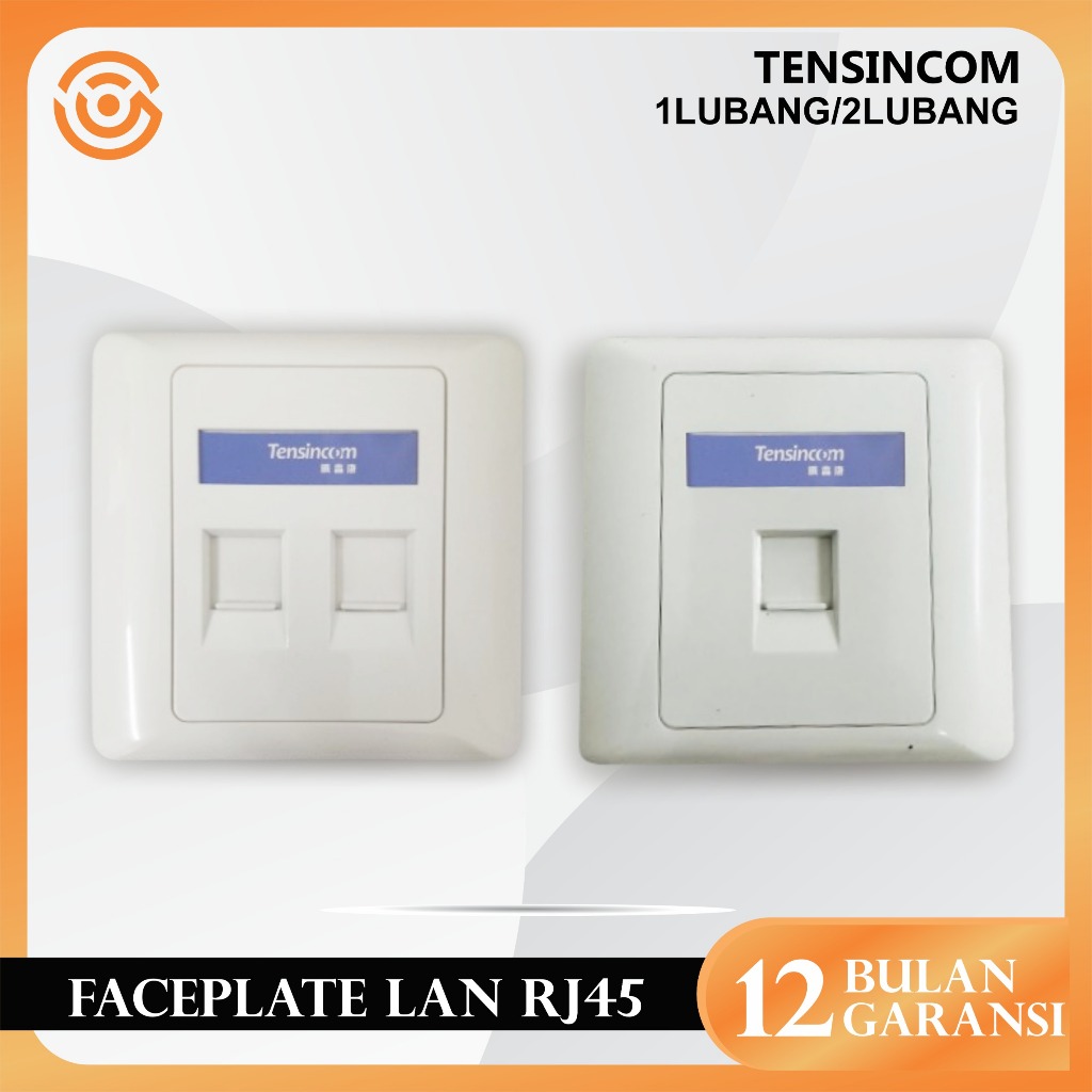 Jual Voc Wall Face Plate LAN RJ45 2 Port + Outbow Box – Faceplate ...
