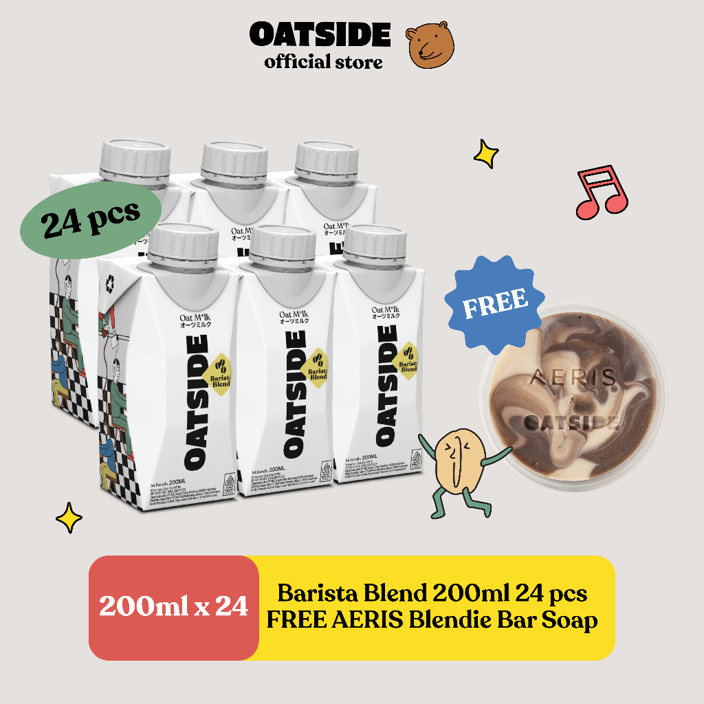 Jual OATSIDE Mini Cap Oat Milk Barista Blend 200ml (24 pcs) (Kemasan ...