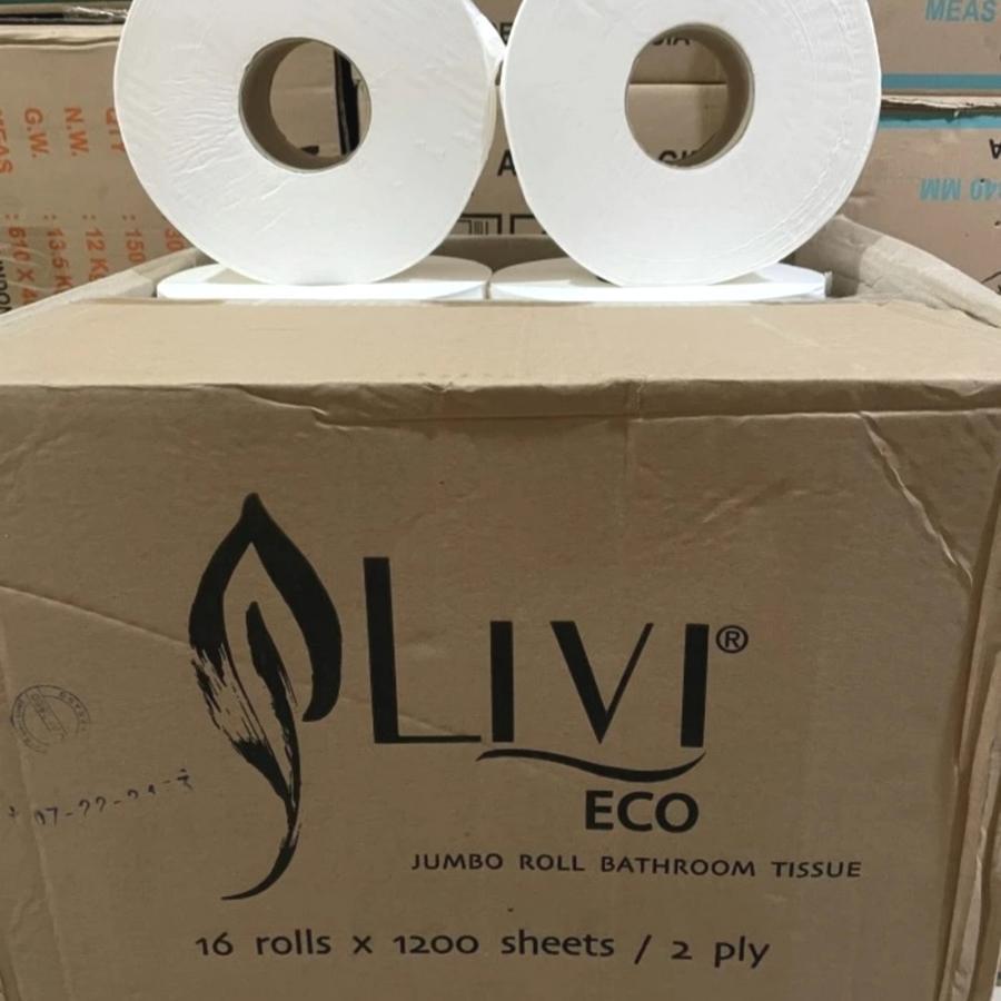 Jual Tissue LIVI Eco Jumbo bathroom JRT -1 roll 1200 sheets (2 ply) - 1 ...