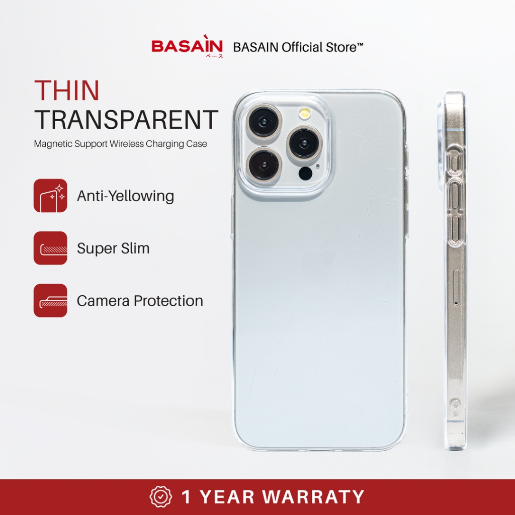 Jual Casing iPhone 15/Plus/Pro/Pro Max THIN Transparent Fusion BASAIN ...