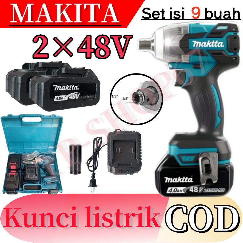 Jual MAKITA Tool Impact Wrench 48V Alat Listrik Profesional COD 800 N.M ...