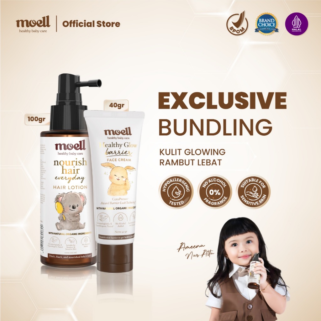 Jual Moell Special Bundling Hair & Skin Combo Hair Lotion 100ml & Face ...