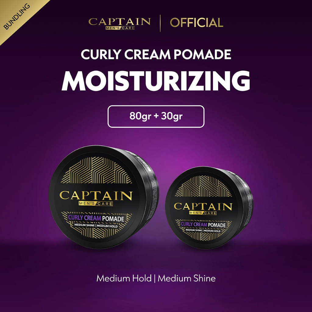 Jual [BUNDLE] Captain Men's Care Curly Cream Pomade 80gr + Curly Cream ...