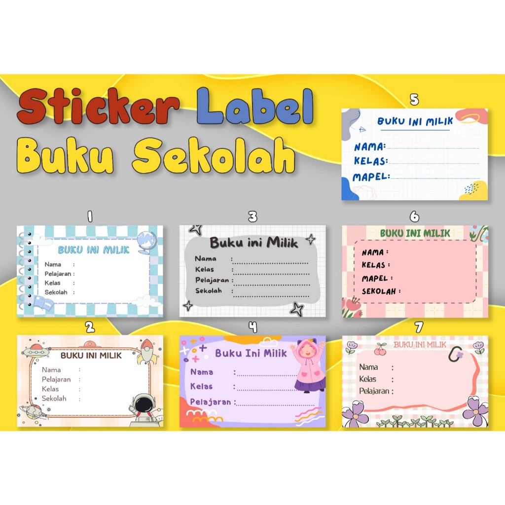Jual Sticker Buku Pelajaran Anak TANPA CUSTOM - Stiker Mapel Sekolah ...