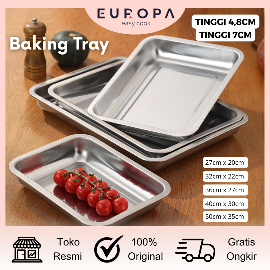 Jual Nampan Persegi bahan tebal anti karat / Baking Persegi Tray ...