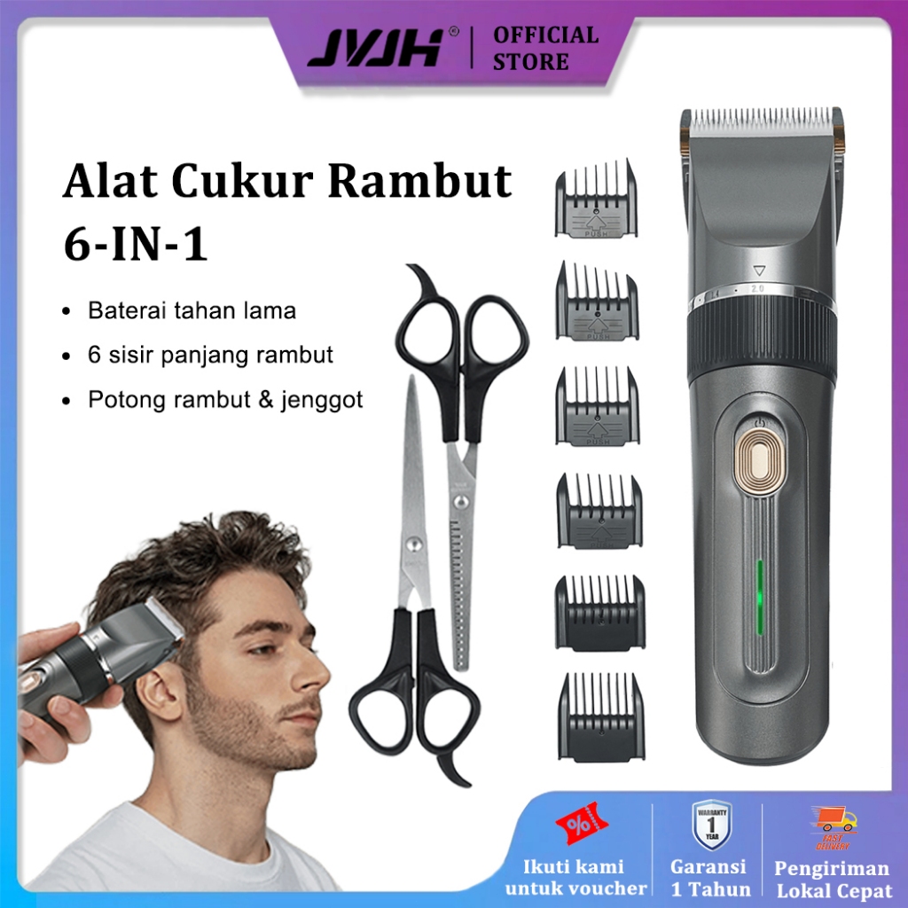 Jual JVJH Alat Potong Rambut 6 in 1 Professional Cordless Mesin Cukur ...
