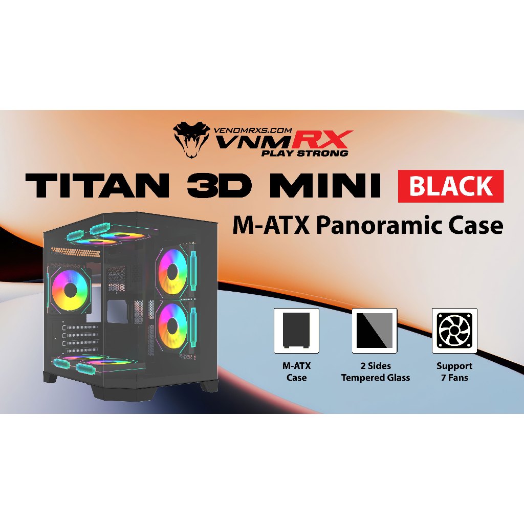 Jual VENOMRX Titan 3D Mini M-ATX Panoramic Case | Shopee Indonesia