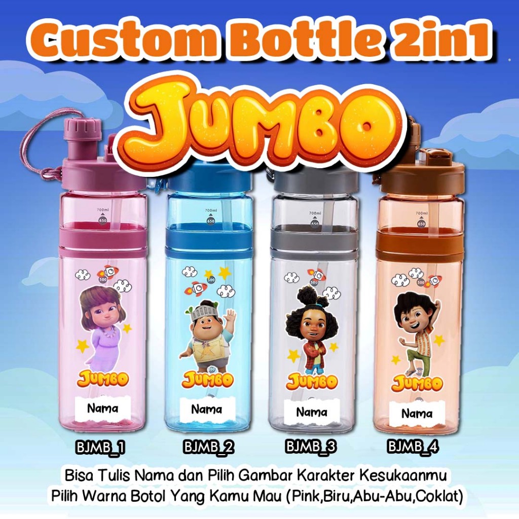 Jual BOTOL 2IN1 CUSTOM - BOTOL TEGUK SEDOT - Gambar Kartun JUMBO LUCU ...