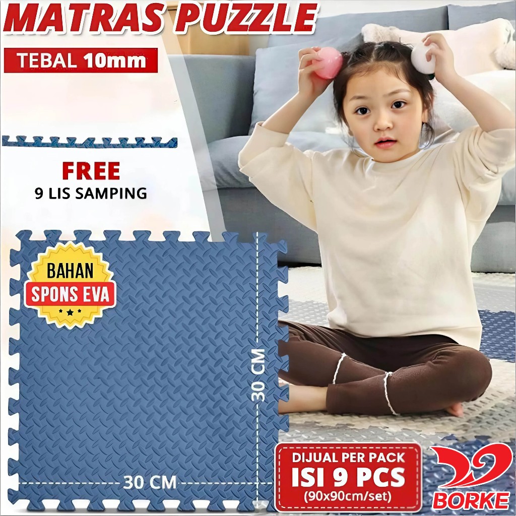 Jual BORKE Evamat Karpet Puzzle 60x60 cm - Anti-Selip dan Aman untuk ...