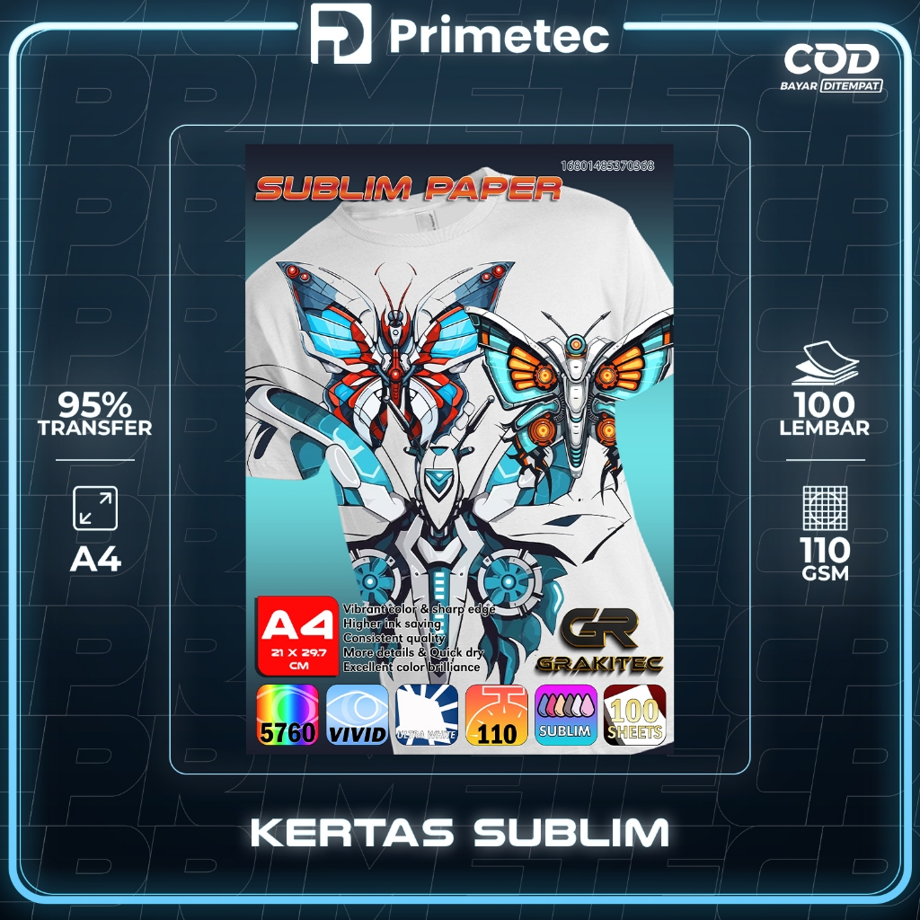 Jual Kertas Sablon Sublim Transfer Paper isi 100 Lembar A4 / LEGAL F4 ...