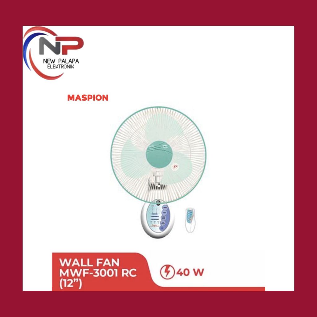 Jual MASPION WALL FAN MWF-3001RC/ KIPAS ANGIN DINDING MASPION 12 ...