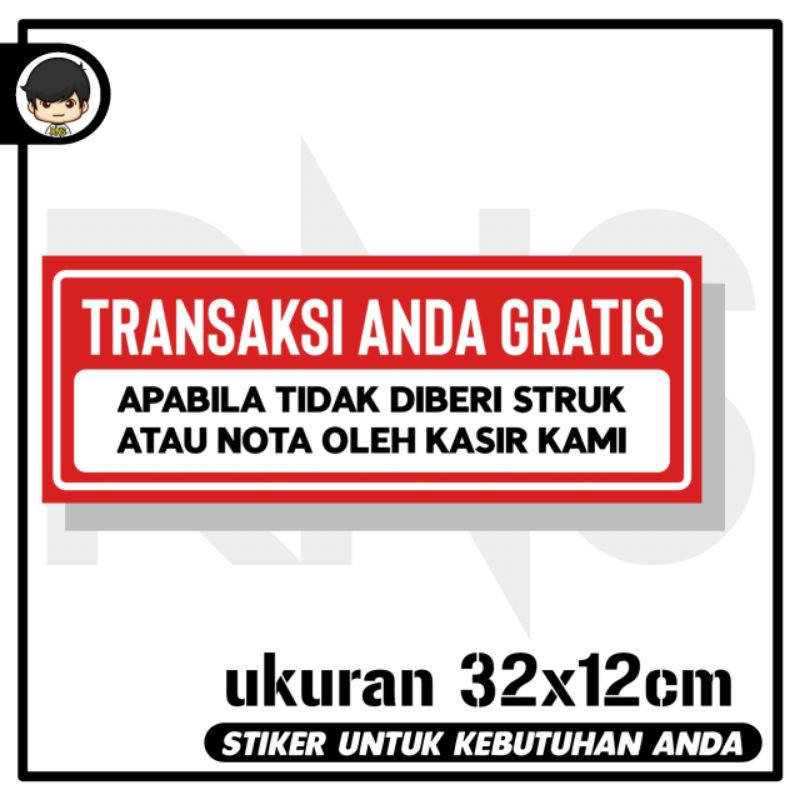 Jual Stiker minta nota struk kasir toko resto sticker rambu | Shopee ...