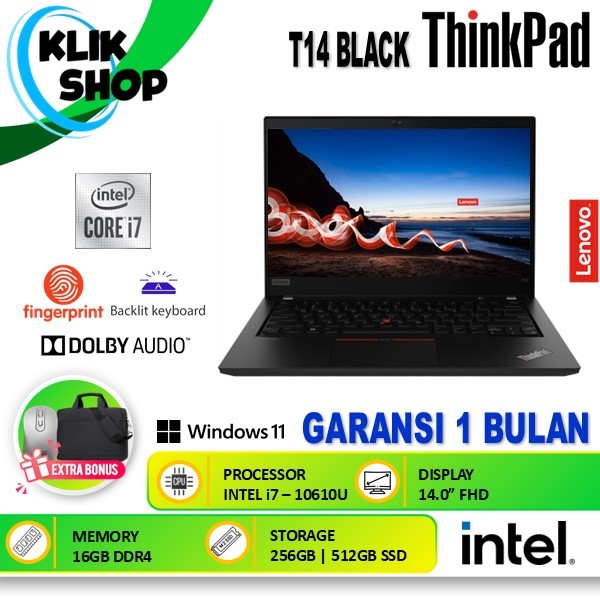 Jual Laptop Lenovo ThinkPad Intel Core i7 T14 Ram 16GB Ssd 512GB 14 ...