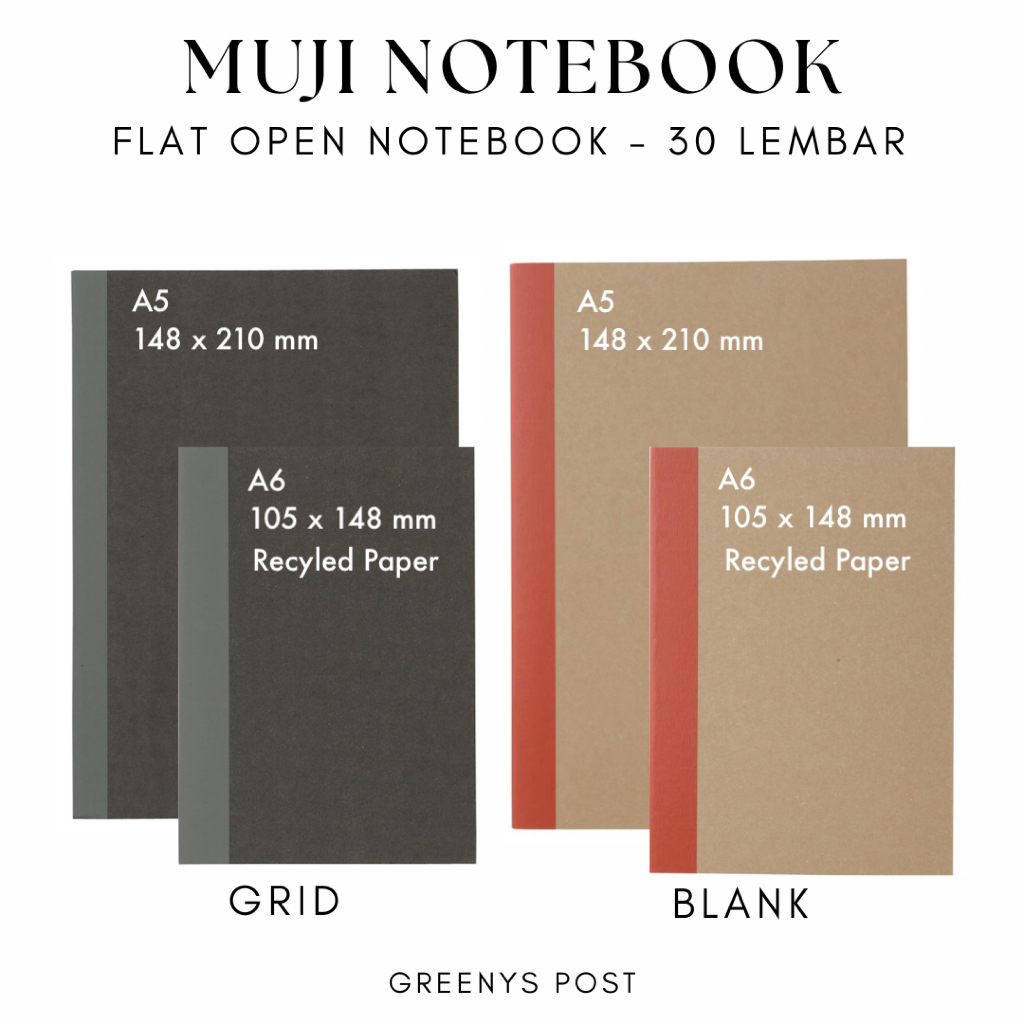 Jual Muji Notebook Note Plain Grid Lined Buku Catatan | Shopee Indonesia