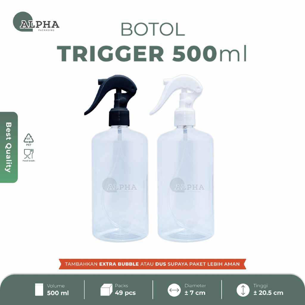 Jual Botol Spray Trigger 500ml - Botol Plastik Spray Semprotan Tanaman Kispray Setrika 500 ml ...