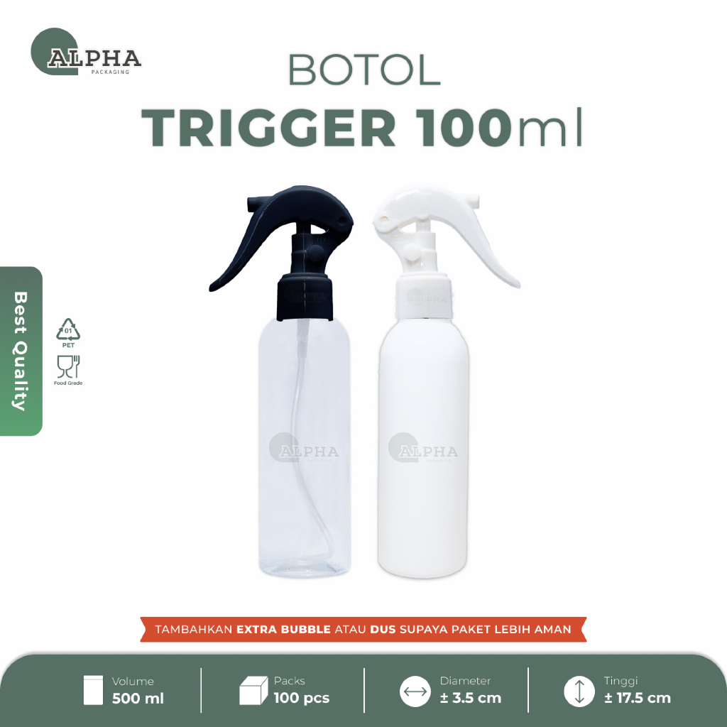 Jual Botol Spray Trigger 100ml - Botol Plastik Spray Semprotan Tanaman Kispray Setrika 100 ml ...