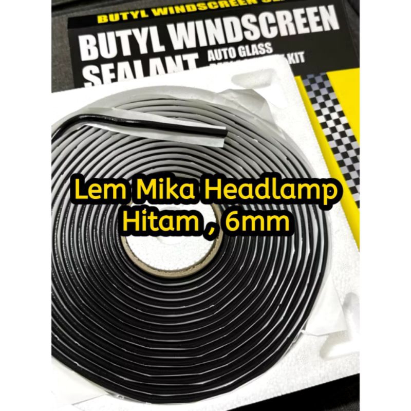 Jual Original lem mika rubber butyl sealant headlamp warna hitam snake ...