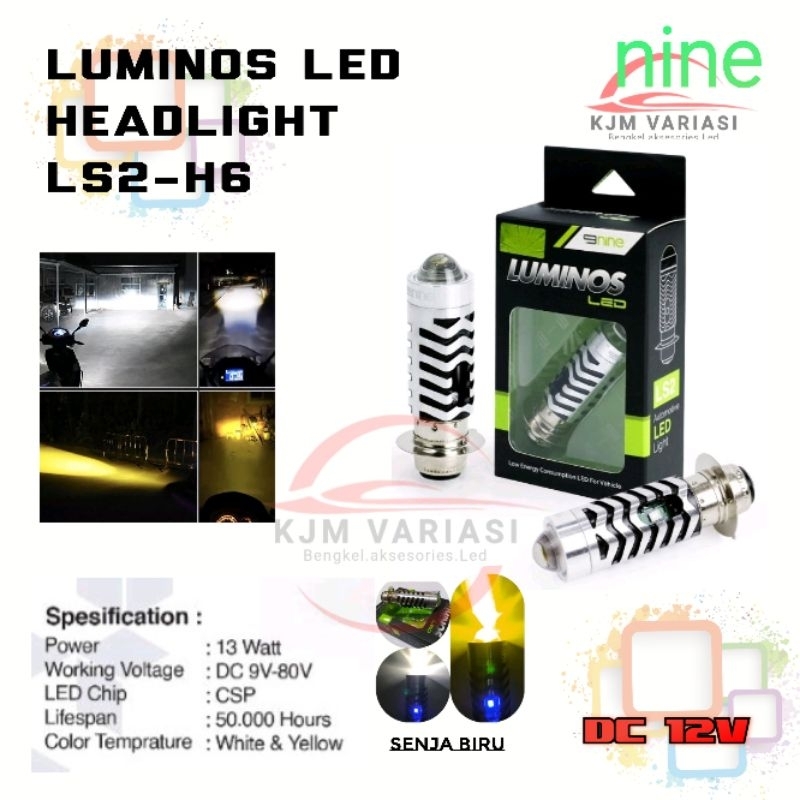 Jual LAMPU LED UTAMA MOTOR H6 LASER LS1 NINE LUMINOSLED LS2 PUTIH KUNING SUPER TERANG | Shopee ...