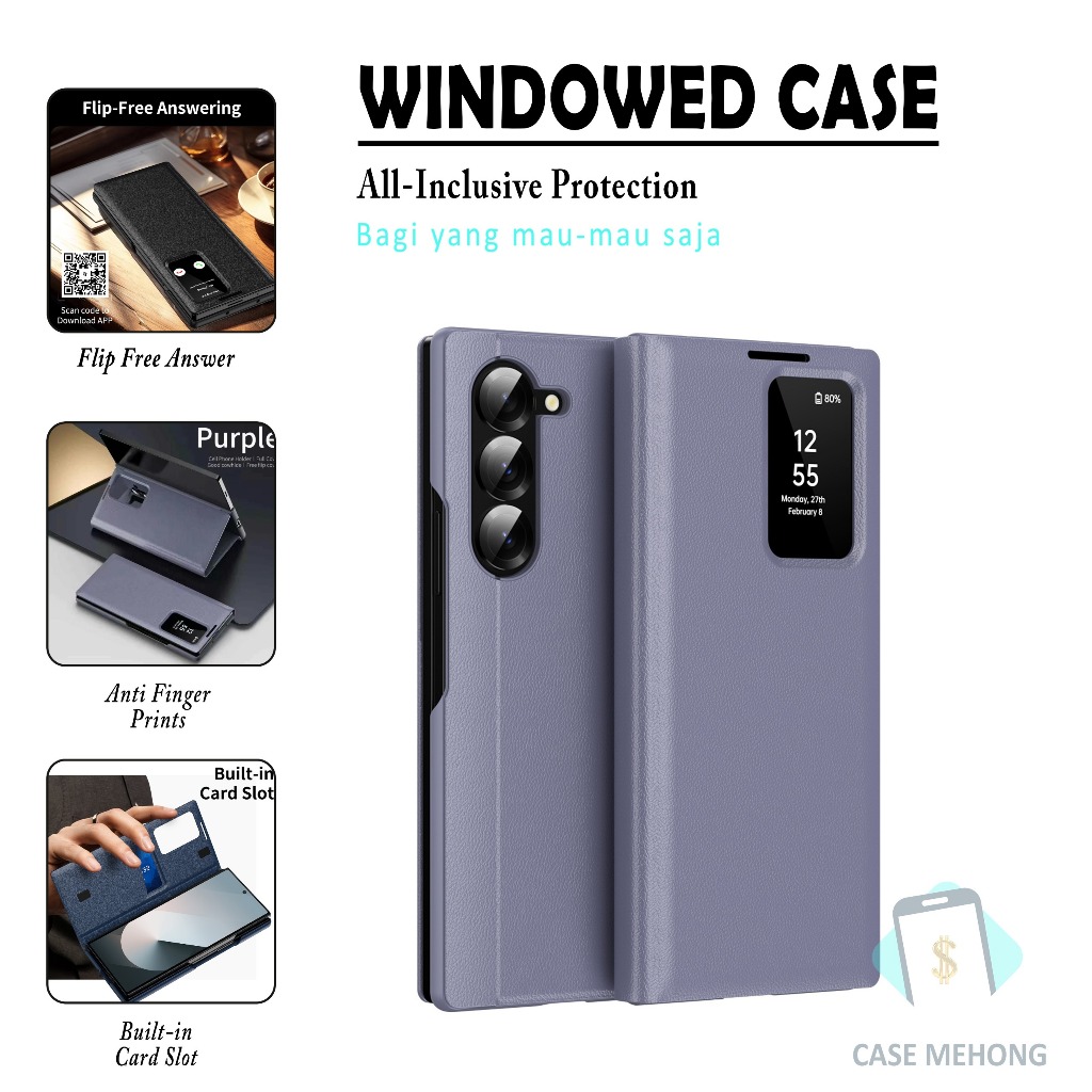 Jual CM-259 SMART VIEW Leather Case For Samsung Z FOLD 4 Z FOLD 5 Z ...