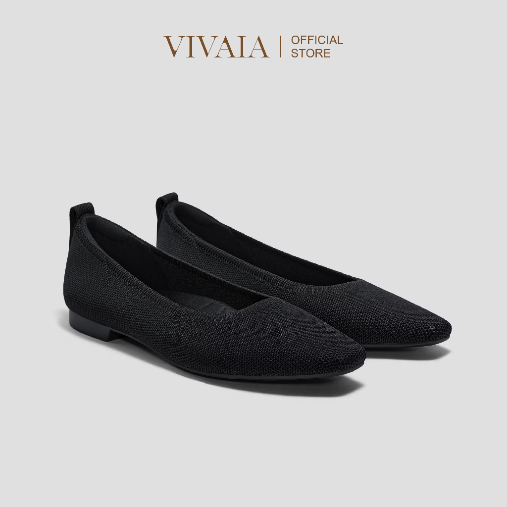 Jual VIVAIA Sepatu Wanita Mini Square-Toe Flats (Kathleen) - Black ...