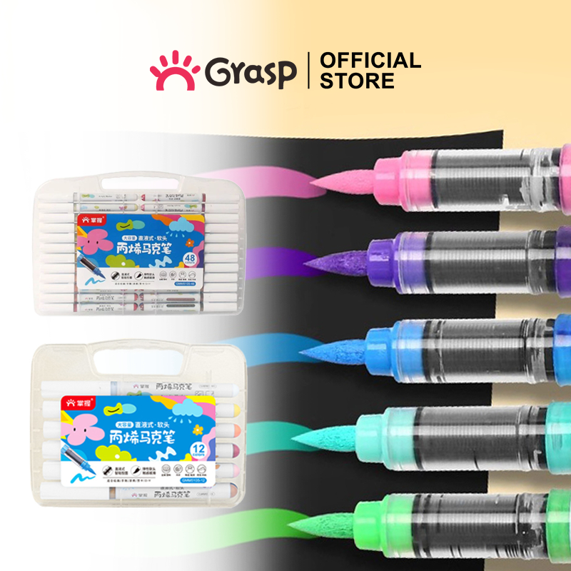 Jual GRASP Marker Acrylic Brush Pen 36 Warna Spidol Warna Akrilik ...