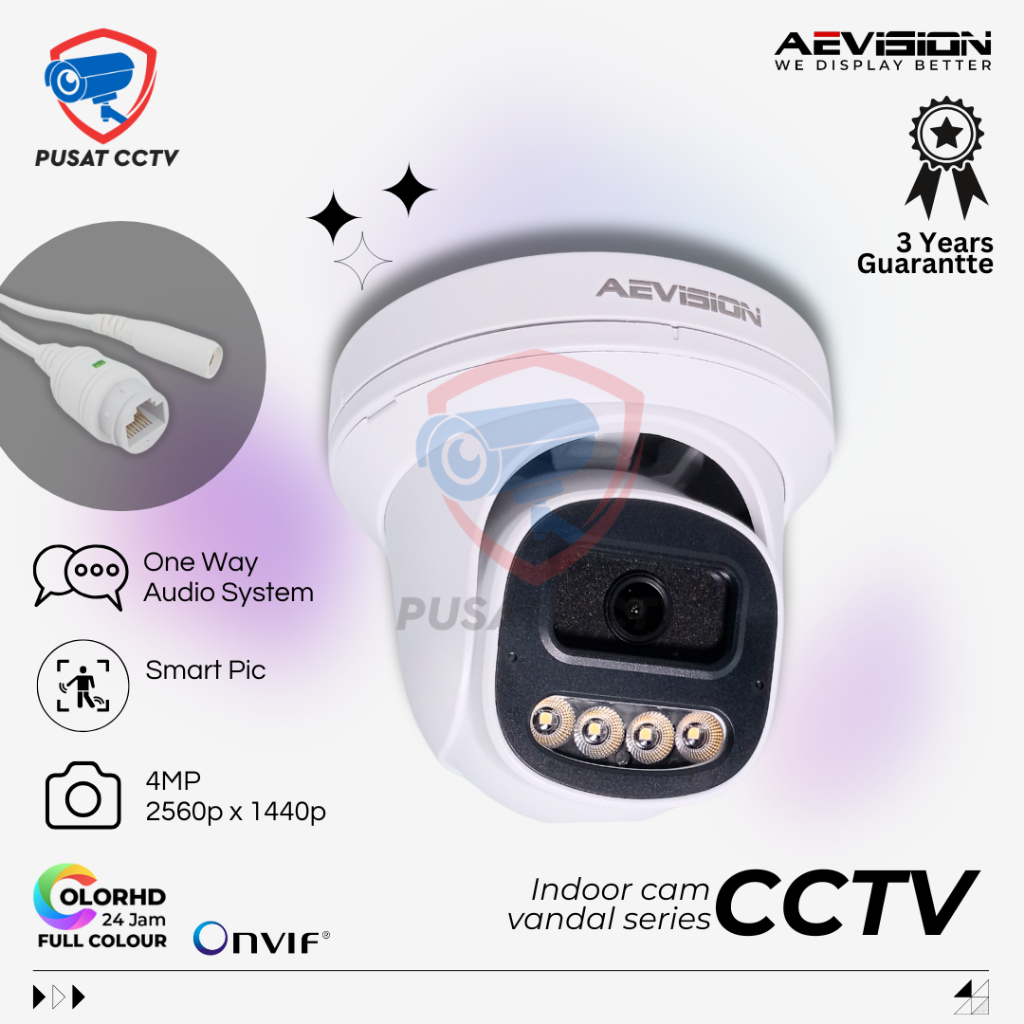 Jual Camera CCTV AEVISION 4MP COLORHD Vandal Support ONVIF - MIC ...
