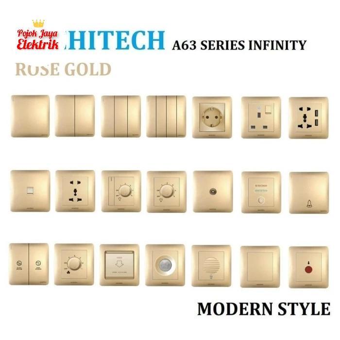 Jual A63-K02A-GD Saklar Seri 2 Gang 1 Way Switch Infinity Gold ...