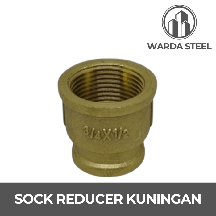 Jual Vlok Sock Kuningan 3/4" x 1/2" Drat - Reducer V Sok Socket Besi 3/ ...