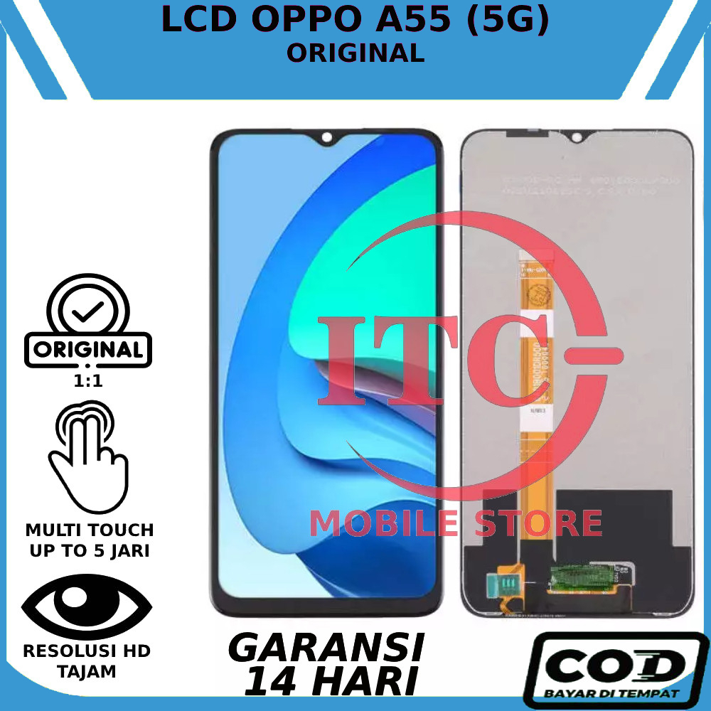 Jual LCD TOUCHSCREEN OPPO A55 (5G) ORIGINAL FULLSET GARANSI GRATIS LEM ...