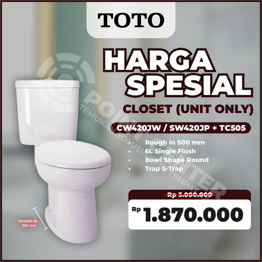Jual TERBAIK TOTO PROMO KLOSET DUDUK CW420 / SW420+TC505 | Shopee Indonesia