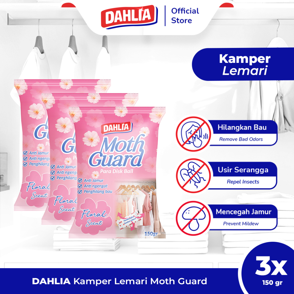 Jual Triple Pack Dahlia Kamper Lemari Moth Guard Para Disk Ball (150gr ...
