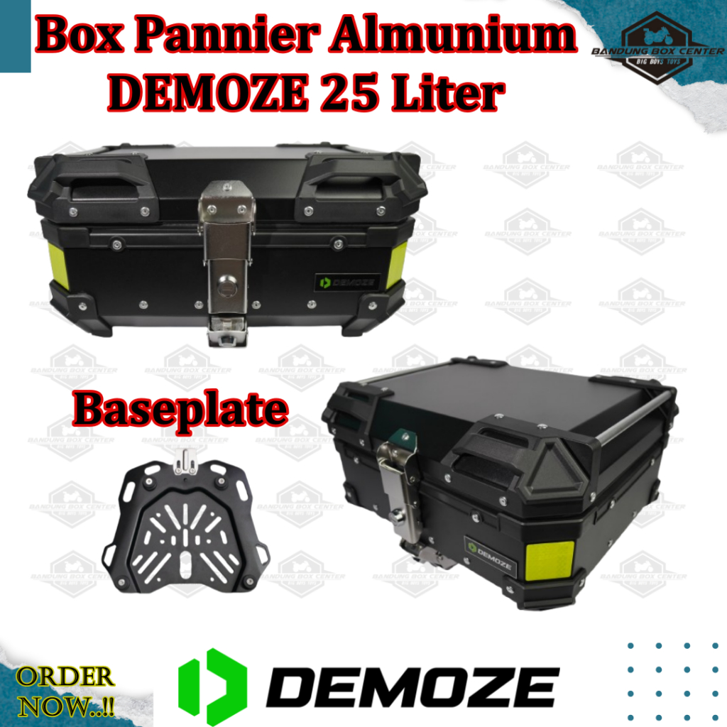 Jual Box Motor DEMOZE 25 Liter Panier Box Pannier Box Almunium Top Box ...