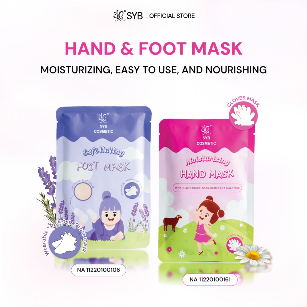 Jual SYB COSMETIC MOISTURIZING HAND MASK & EXFOLIATING FOOT MASK ...