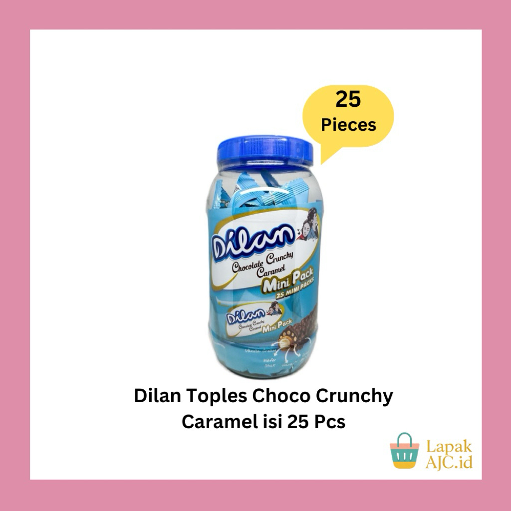 Jual Dilan Toples isi 25 Pcs Choco Crunchy Caramel Snack Coklat Jajanan ...