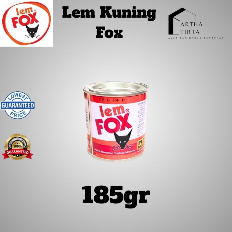 Jual Lem Fox Kaleng Merah Original 185 gram – Lem Kuning Serbaguna Kuat ...