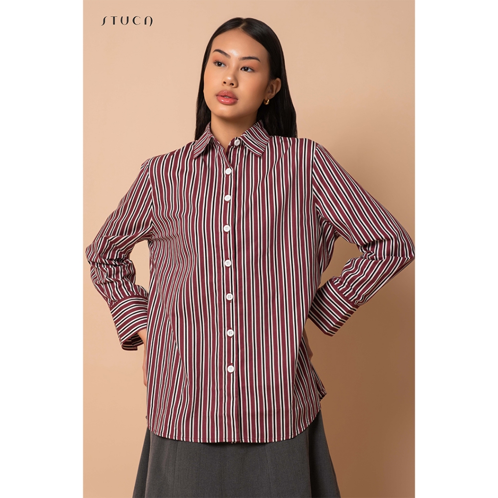 Jual STUCA - Kemeja Wanita Best Seller - Nara Shirt (Striped Long ...