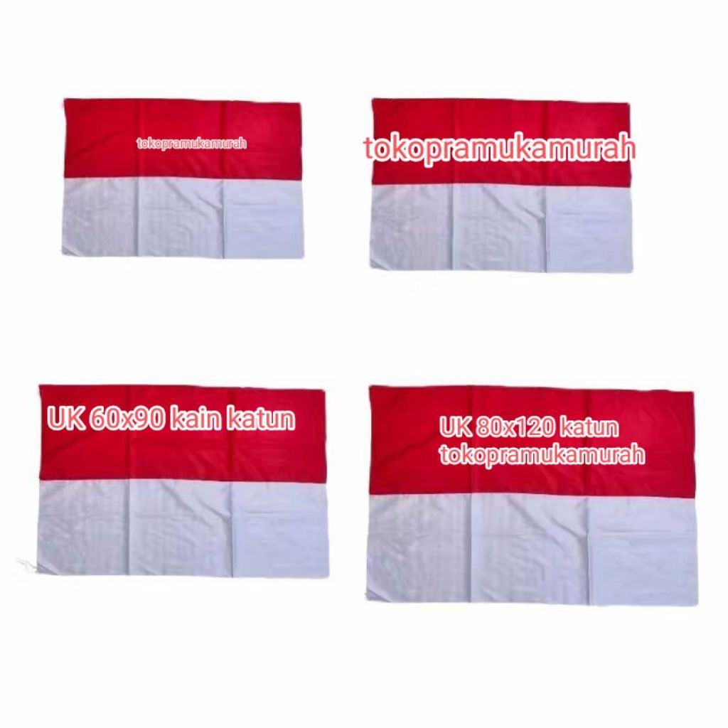 Jual Bendera Merah Putih Kain Katun 60x90 / Bendera Merah Putih Katun ...