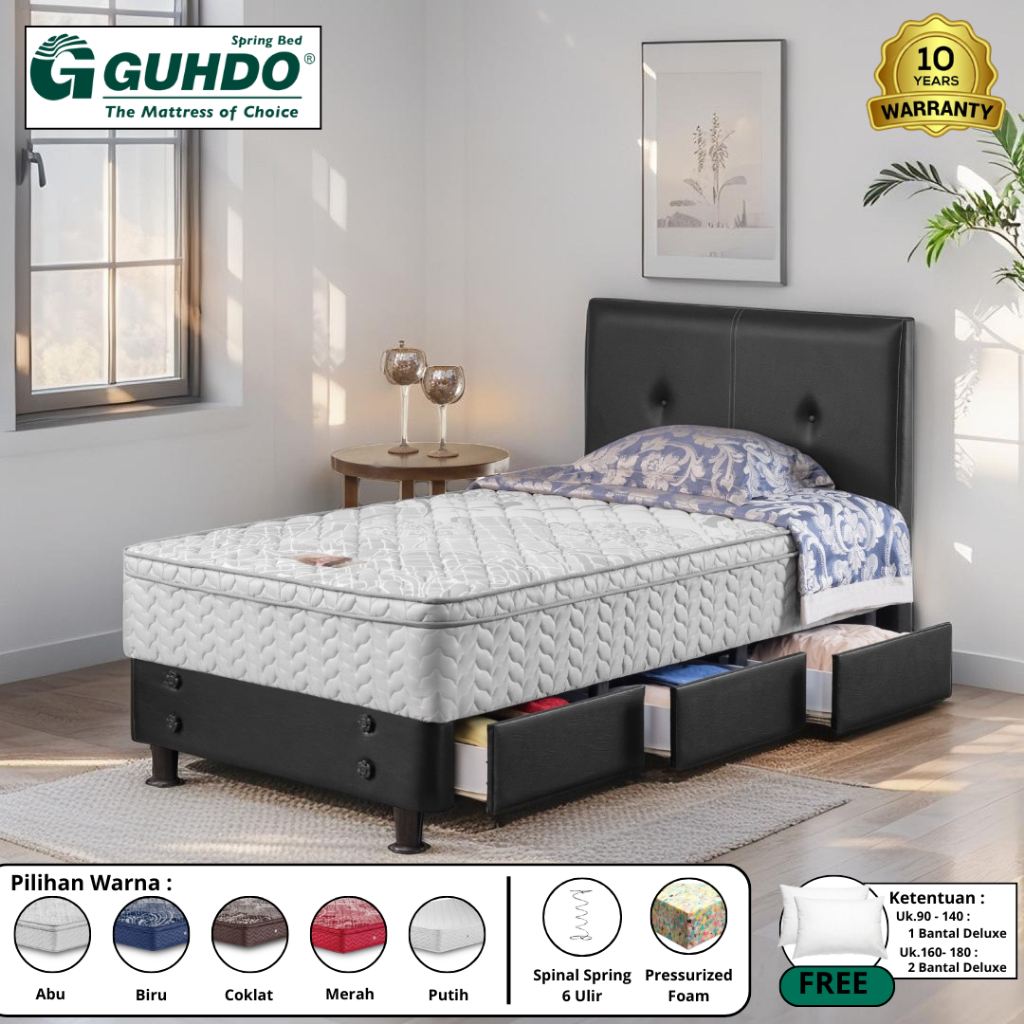 Jual SPRINGBED GUHDO Drawer Bed Standard Plush Top Sienna [Full Set ...