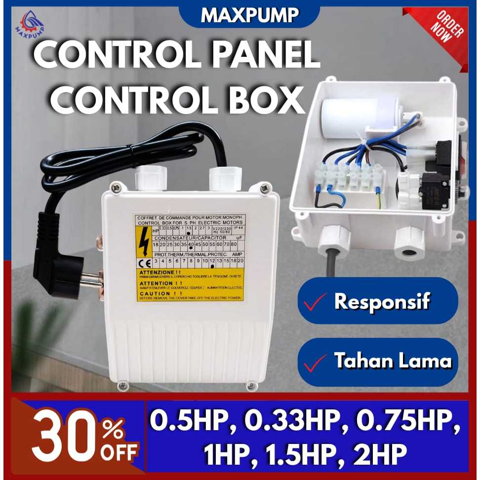 Jual MAXPUMP Panel controlbox-Control Kontrol Box Pompa Air Satelit ...