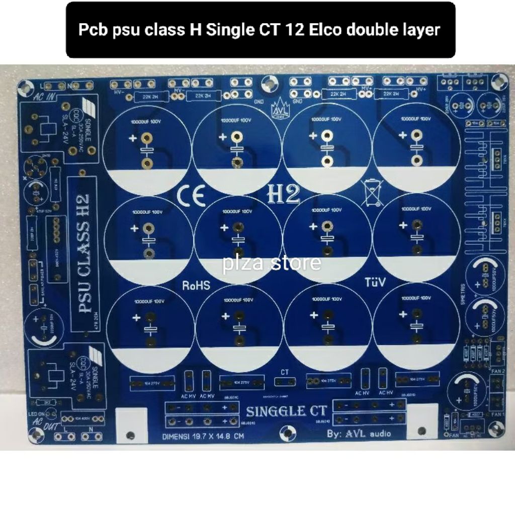Jual Pcb psu class H H2 12 elco Singel CT double layer double relay pcb ...