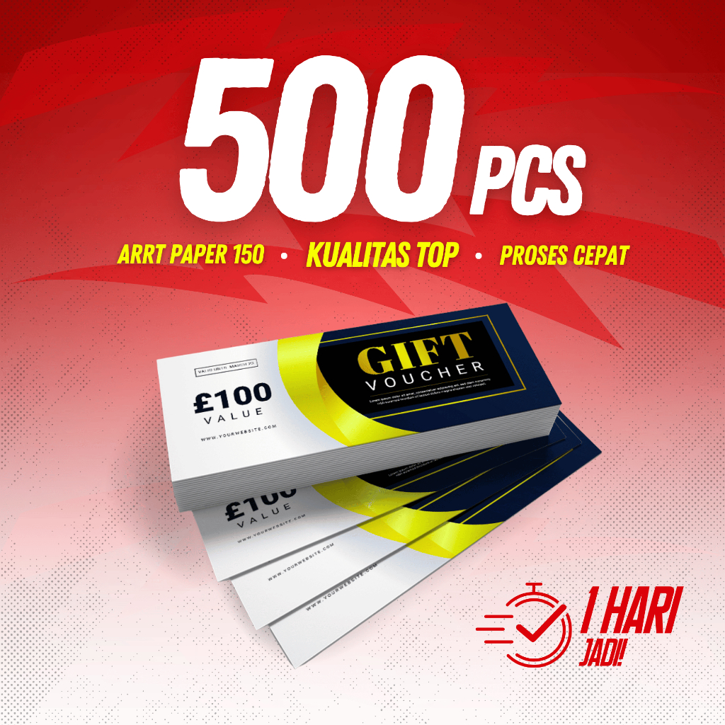 Jual Cetak Voucher 500 PCS, Cetak Kupon Tiket Paket 500 pcs, Custom ...