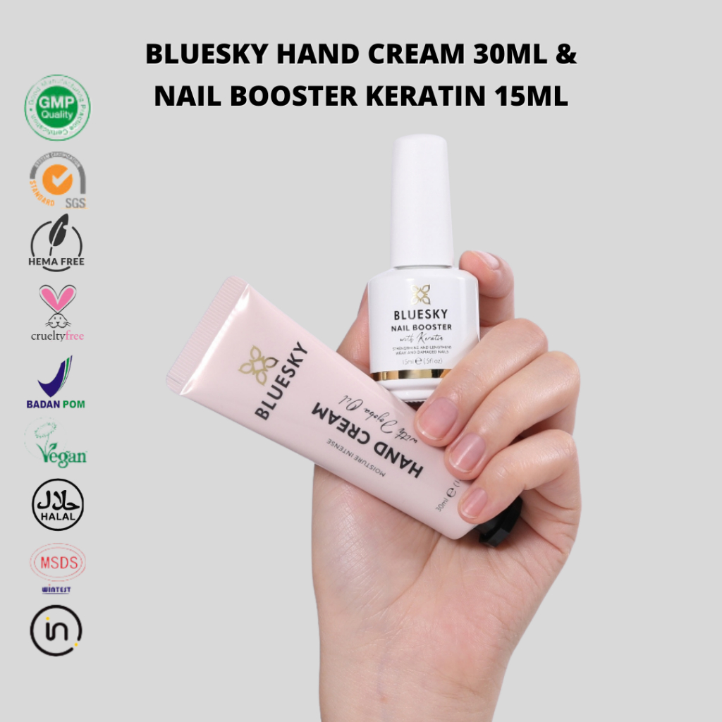 Jual BLUESKY NAIL BOOSTER WITH KERATIN 15ml / HAND CREAM 30ML | Shopee ...